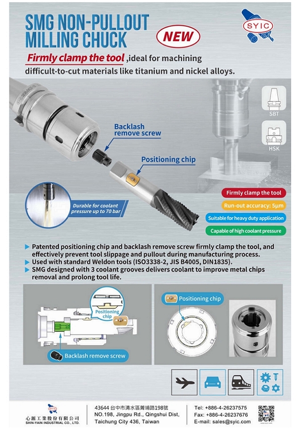 SMG Non-Pullout Milling Chuck - SYIC : Power Milling Chuck Company